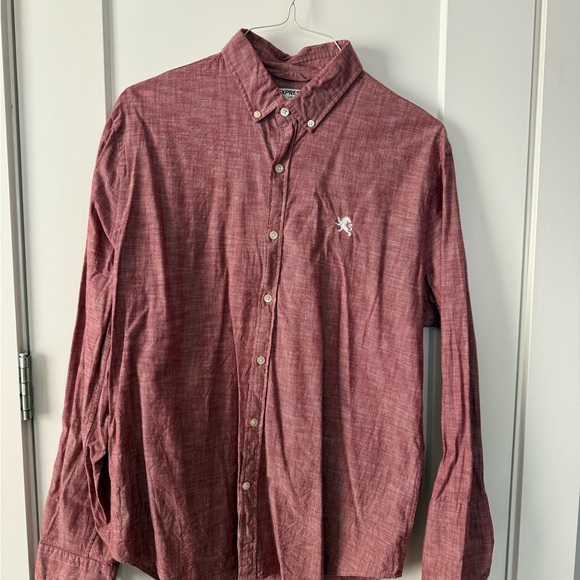 Express | Shirts | Mens Red Buttondown Shirt | Poshmark